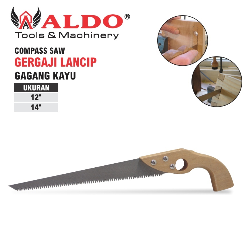 Jual GERGAJI LANCIP GG. KAYU MERK ALDO / HAND SAW / COMPAS SAW | Shopee ...