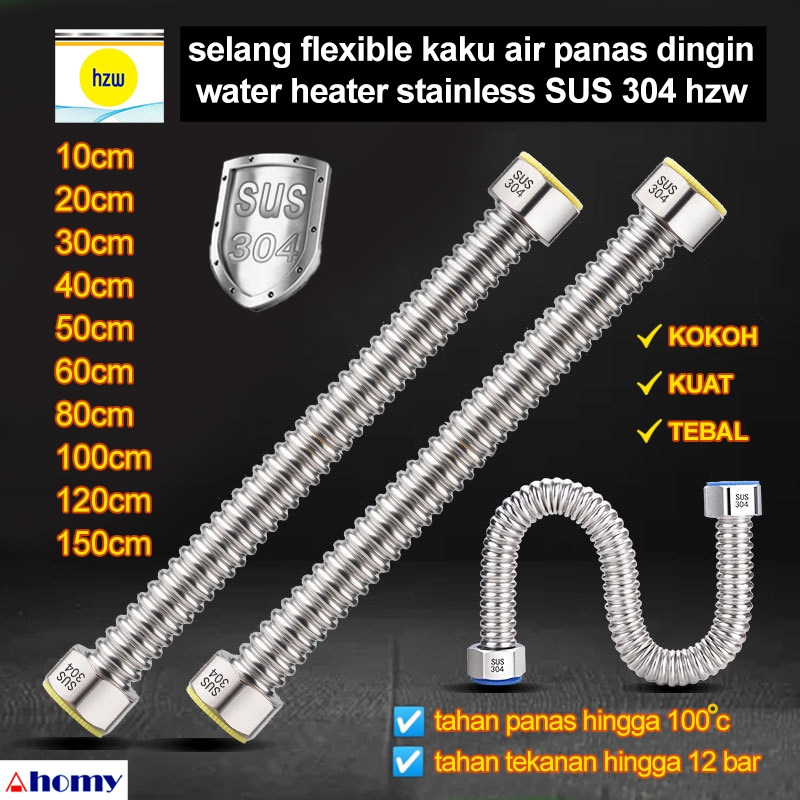 Jual selang flexible kaku FH-H stainless steel sus 304 panas water heater hzw | Shopee Indonesia