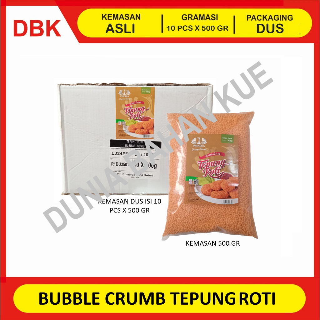 Jual PRIMERA BUBBLE CRUMB ORANGE 500 GR - 1 DUS 10 PCS / TEPUNG ROTI ...
