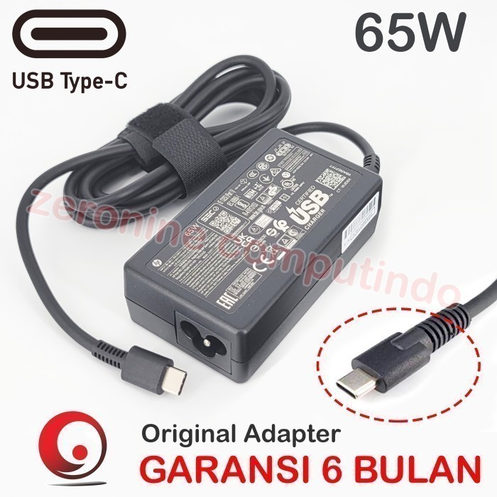 Jual Adaptor Charger Laptop HP 20V 3.25A 65 Watt USB C Type C | Shopee Indonesia