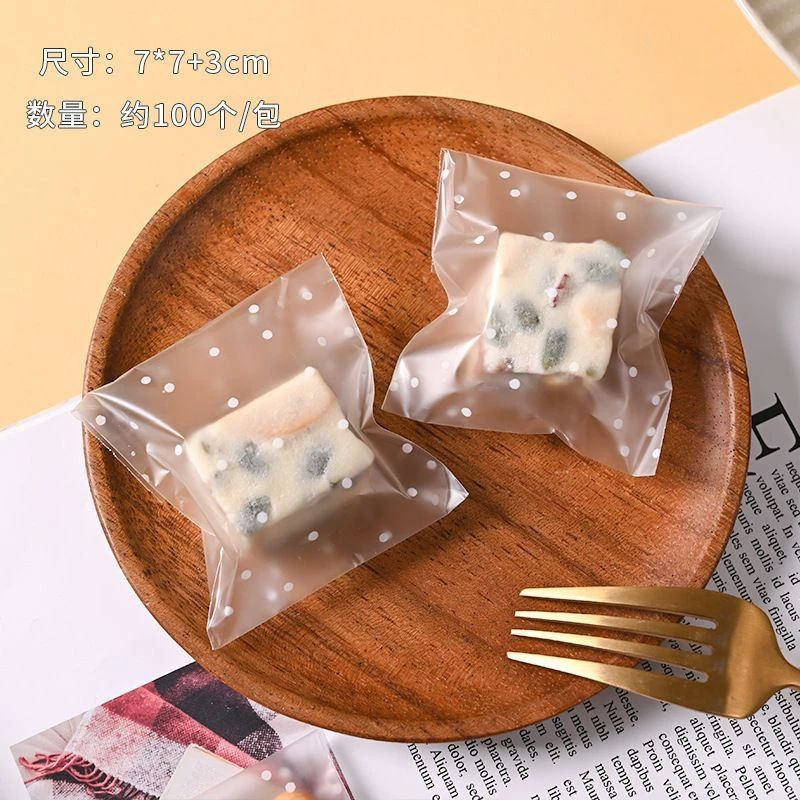 Jual 7x7cm 100pc plastik cookies perekat seal roti plastik roti kertas ...