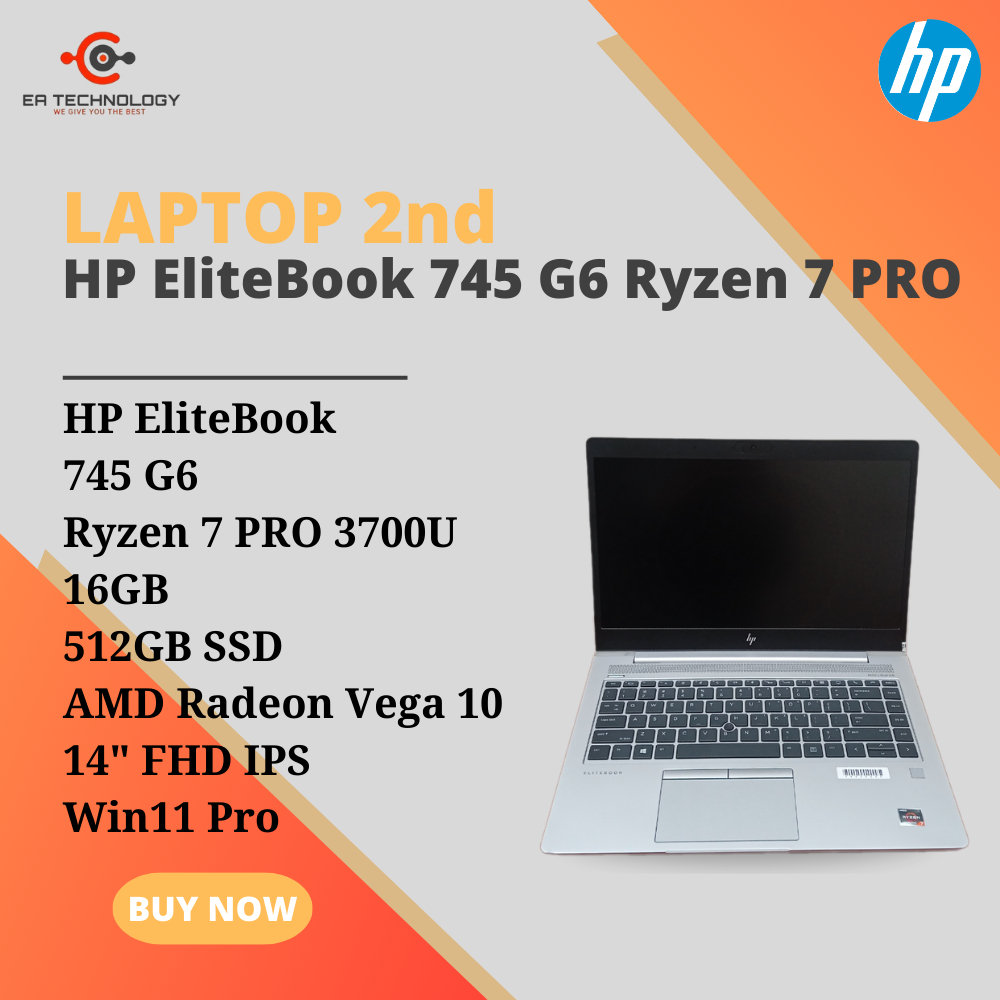 Jual HP EliteBook 745 G6 Ryzen 7 PRO-3700U 16GB 512SSD AMD10 14"FHD IPS ...