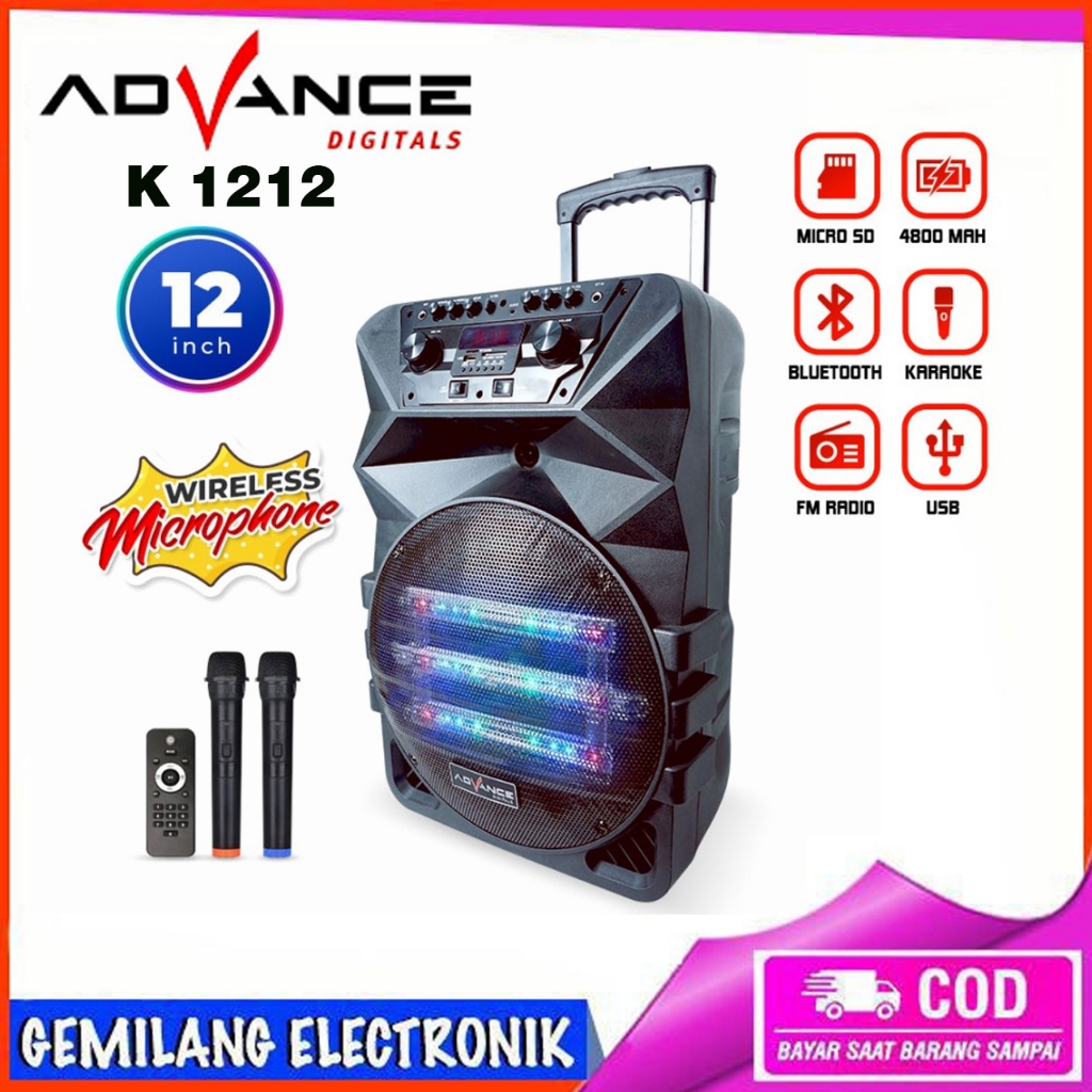 Jual SPEAKER MEETING PORTABLE ADVANCE K-1212 BLUETOOTH KARAOKE 12 INCH | Shopee Indonesia