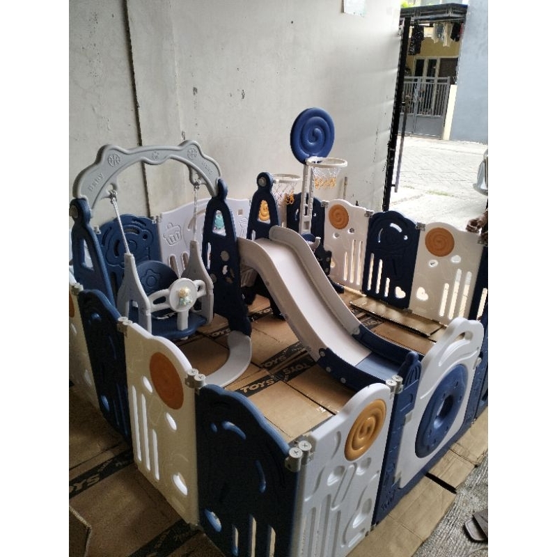 Jual Set playground pagar ayunan prosotan 6 in 1 lengkap Free Tolocar ...
