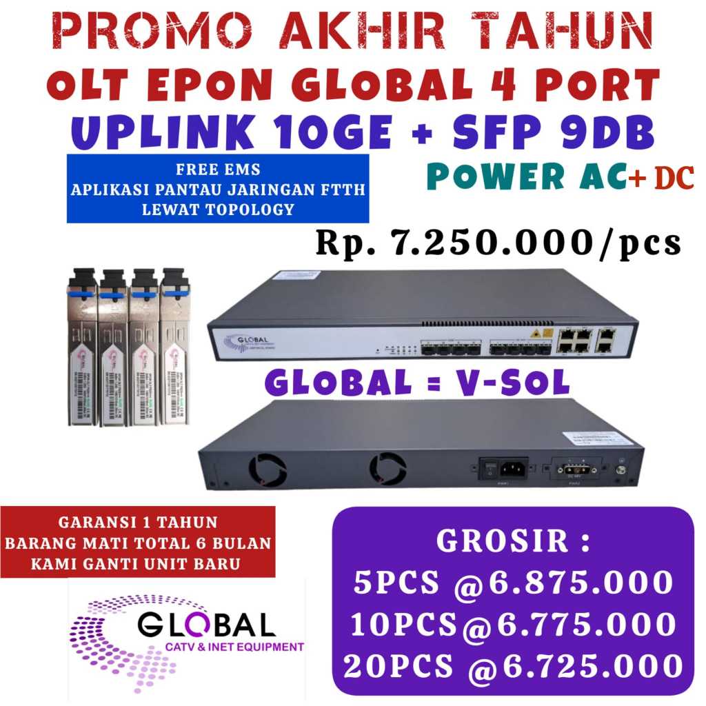 Jual OLT EPON GLOBAL 4 PORT UPLINK 10ge | Shopee Indonesia
