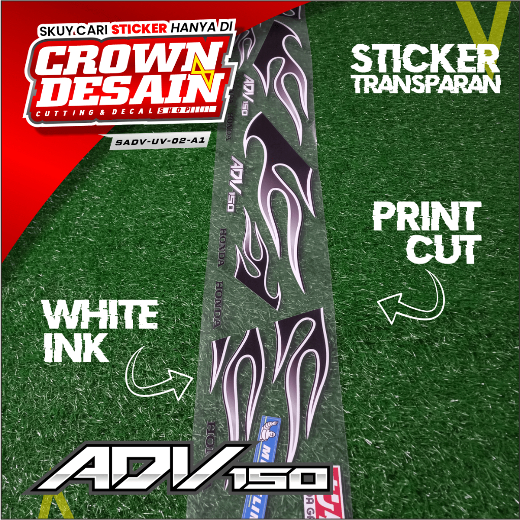 Jual (COD)Striping UV Transparan Honda ADV 150 Motif Api Viral - Stiker ...