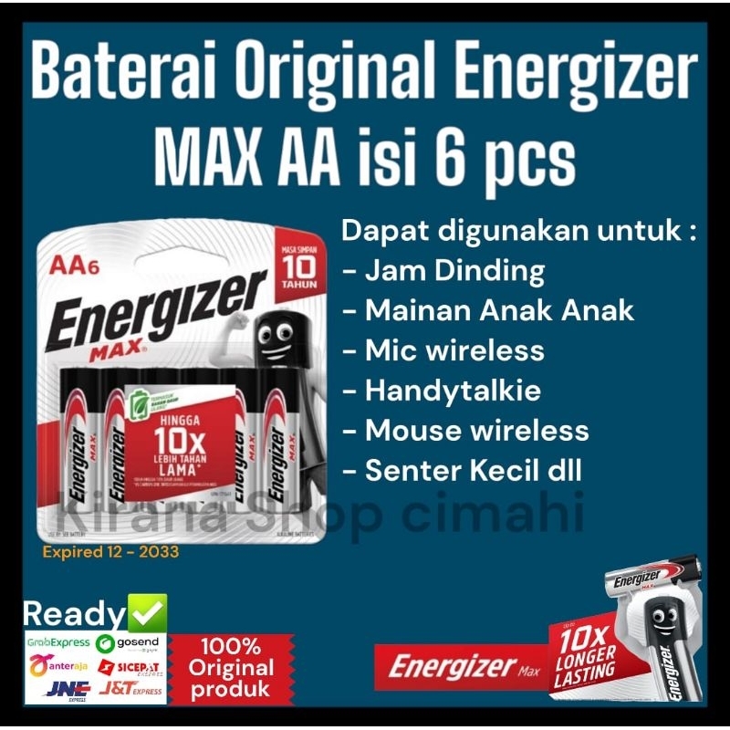 Jual BATERAI ENERGIZER MAX ORIGINAL ISI 6 PCS | Shopee Indonesia