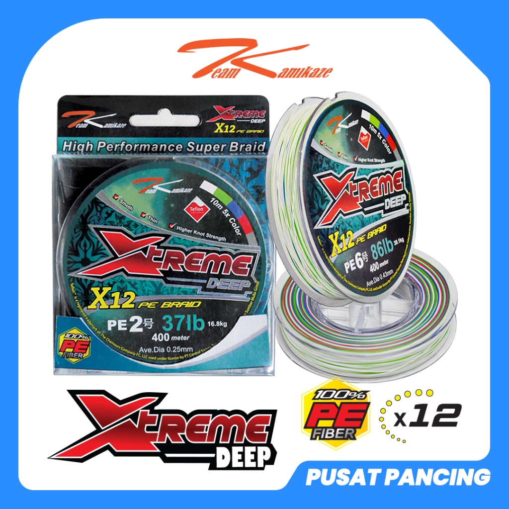 Jual PUSATPANCING5 - Senar Pancing Team Kamikaze Xtreme Deep X12 400M ...
