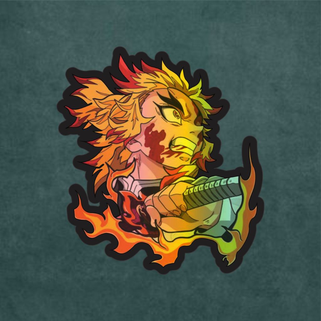 Jual Stiker Anime Hologram Kyojuro Rengoku Demon Slayer Case Hp dan ...