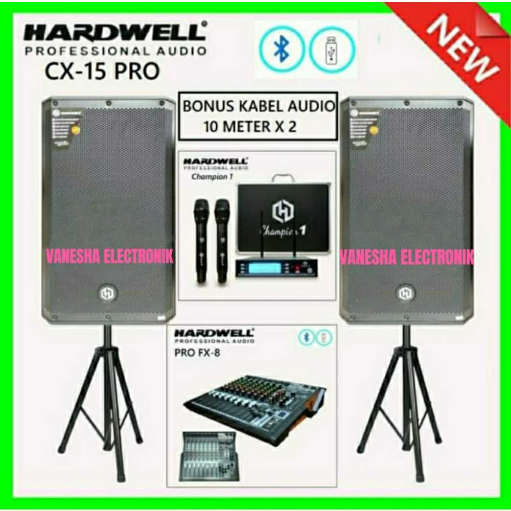 Jual Paket Sound System Speaker Aktif 15 Inch Hardwell CX-15PRO Mixer ...