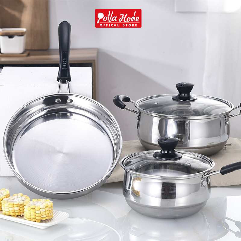 Jual Ollahom Set Panci Dan Wajan Stainless Steel Panci Serbaguna Shopee Indonesia