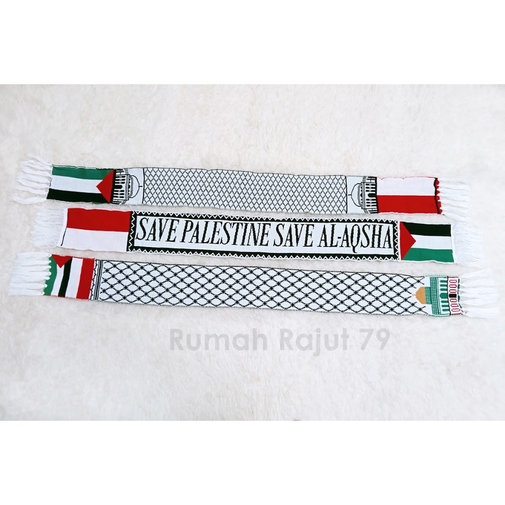 Jual Syal selendang Palestine Palestina rajut komputer 7G 12G design ...