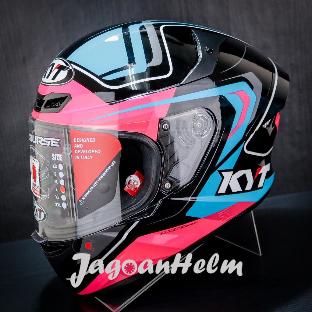 Jual KYT HELM TT COURSE OVERTECH | BLACK FUXIA PINK | TTCOURSE | Shopee Indonesia