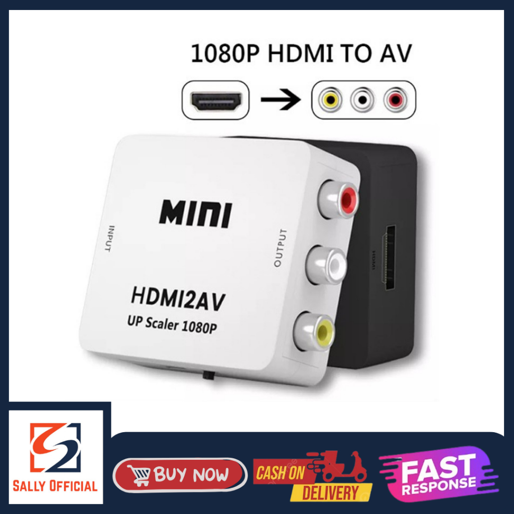 Jual Mini HDMI2AV HDMI TO AV RCA Converter Adaptor | Shopee Indonesia