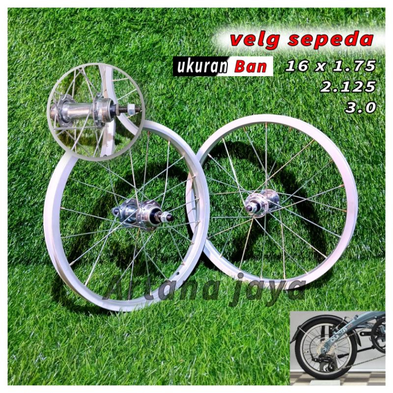 Jual wheelset 16 atau velg sepeda 16in siap pakai sudah dirakit dan ...