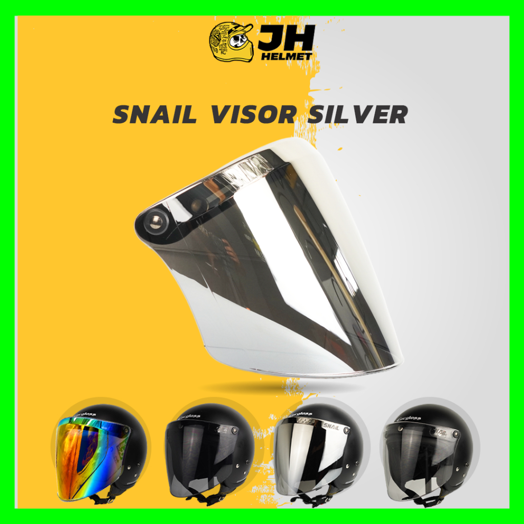 Jual Kaca Visor Snail F19A Retro Silver | Kaca Bogo | Kaca Helm | Visor ...