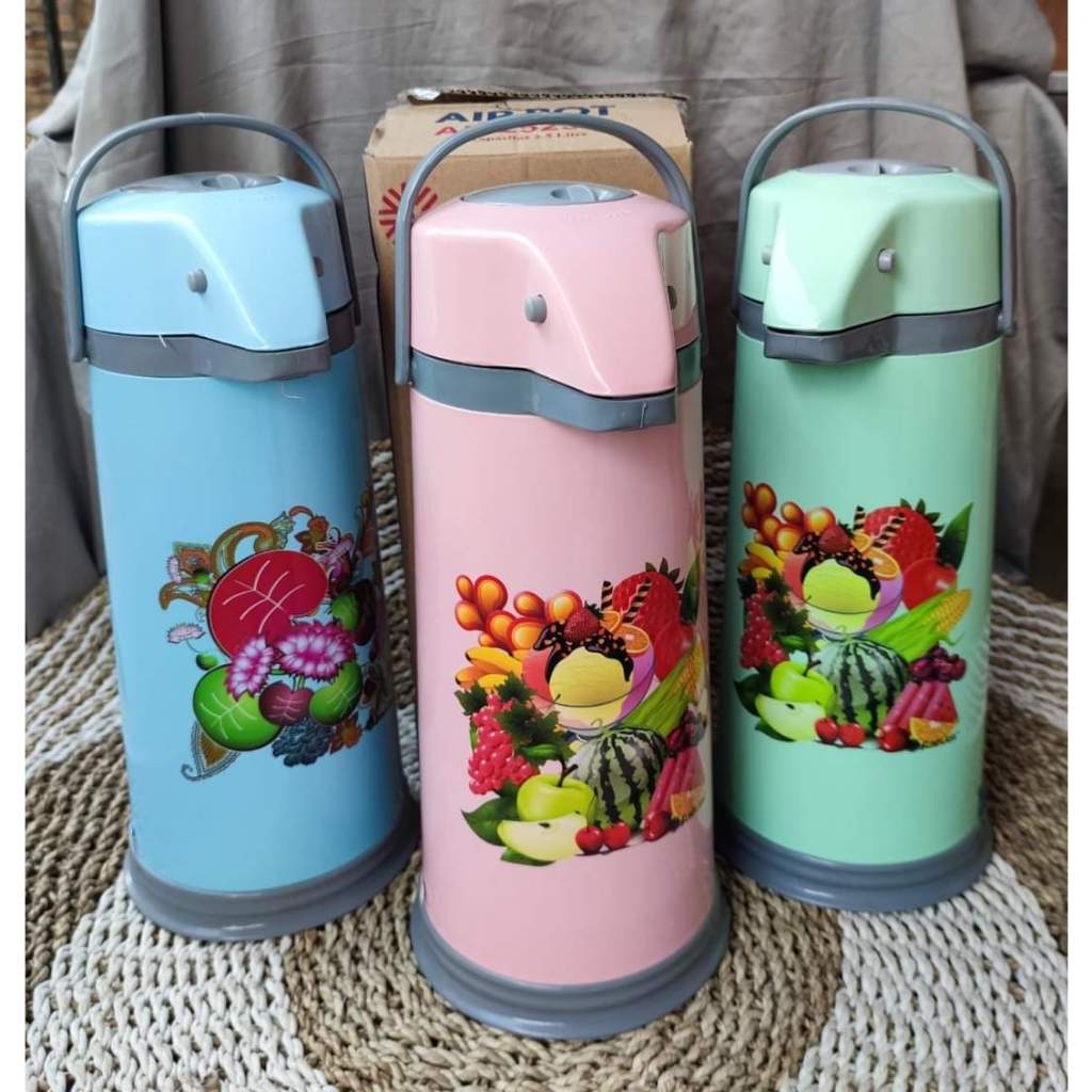 Jual Termos pencet/termos air panas sunflask 2.5 liter/termos pompa air ...