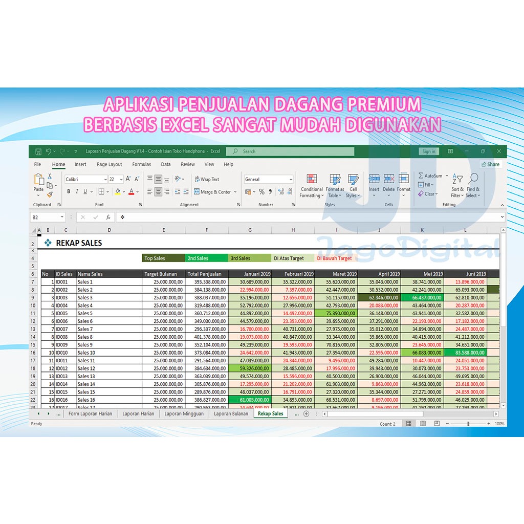 Jual APLIKASI LAPORAN PENJUALAN - EXCEL AKUNTANSI DAGANG PREMIUM | Shopee Indonesia
