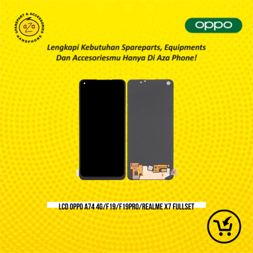 Jual LCD Oppo A74 4G / F19 / F19 Pro / Realme X7 Black Fullset ...