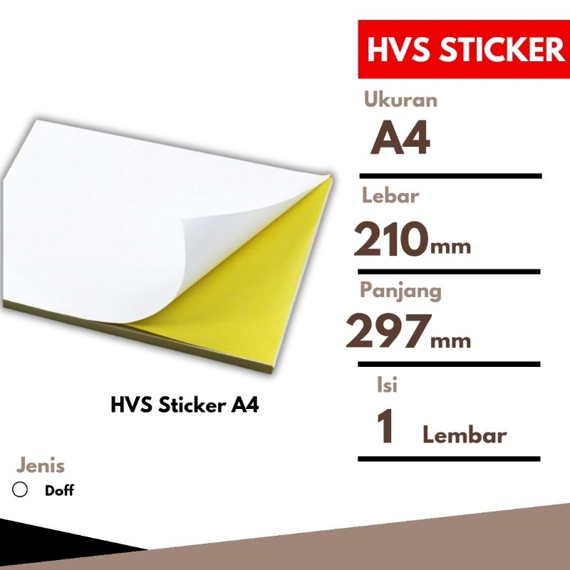 Jual Kertas Sticker HVS A4 Label Resi Pengiriman Doff 210 mm x 297 mm ...