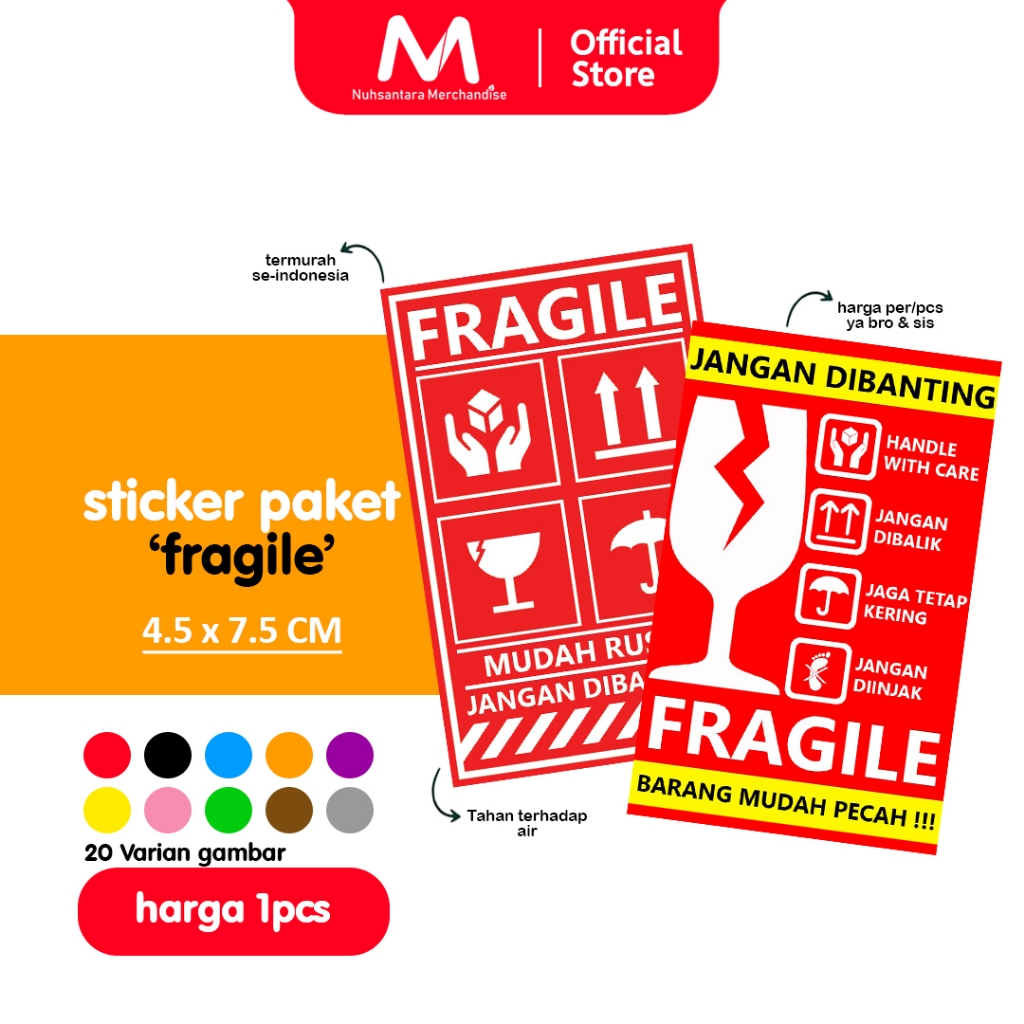 Jual Sticker Fragile Stiker Pecah Belah/ Isolasi Fragile Label ...