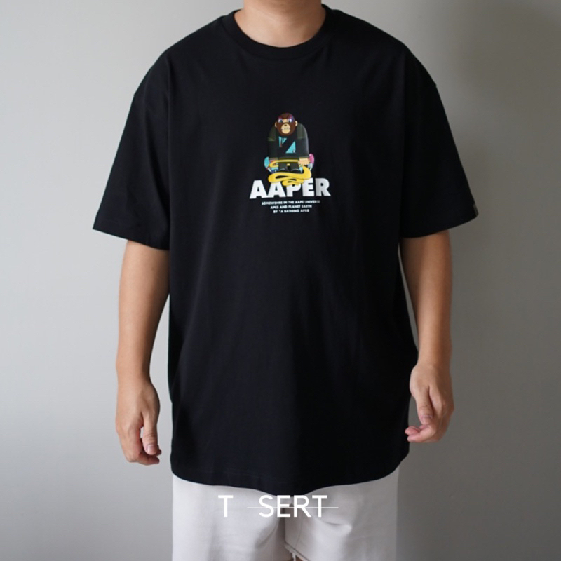 Jual AAPE Angry Back Logo Black Tee Original ( 100% Authentic ...