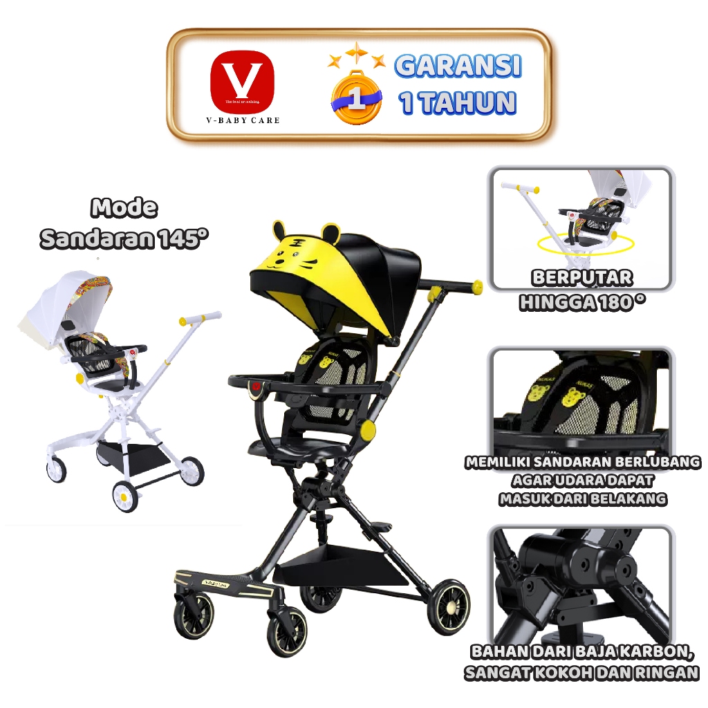 Jual VBABY CARE Stroller Baby /Kereta dorong bayi/Bayi bisa duduk atau ...