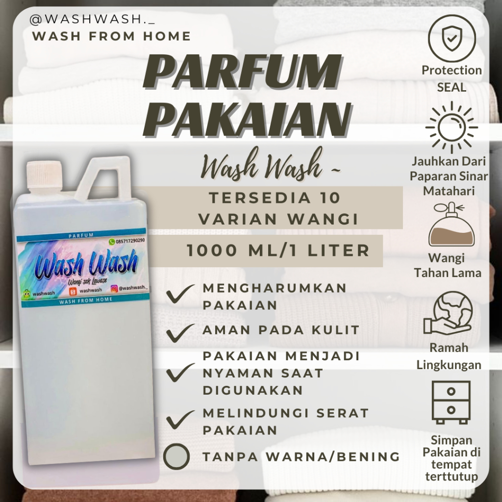 Jual Parfum Pakaian isi 1000ml By WashWash | Shopee Indonesia