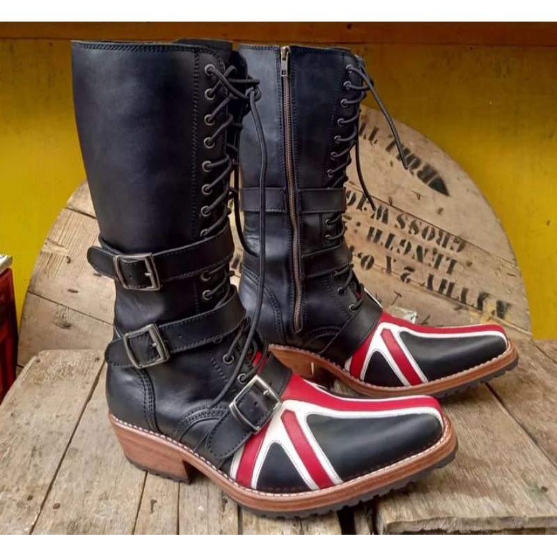 Jual Sepatu Jungle Full Kulit || Sepatu Cowboy || Sepatu Bikers ...