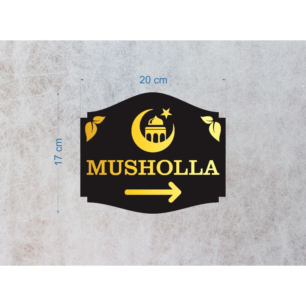 Jual Akrilik Musholla Penunjuk Arah Type 2 | Sign Papan Nama Mushola ...