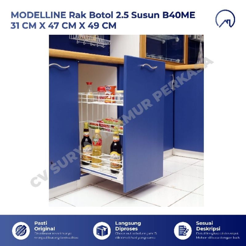 Jual MODELLINE B40ME / MODELLINE Rak Botol Kitchen Set 2 1/2 Susun Rak ...