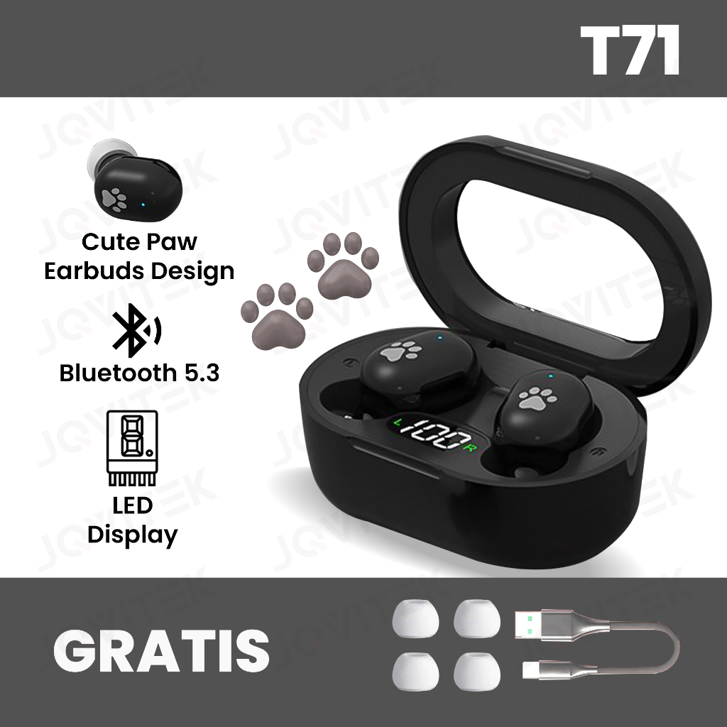 Jual Jovitech TWS E8S Earphone Bluetooth Wireless Earbuds Touch Button LED Display Waterproof ...