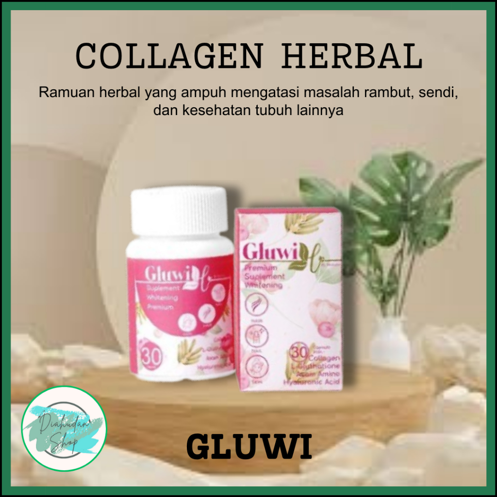 Jual GLUWI KOLAGEN PENCERAH KULIT BY HERBALOV KAPSUL WHITENING COLLAGEN ...