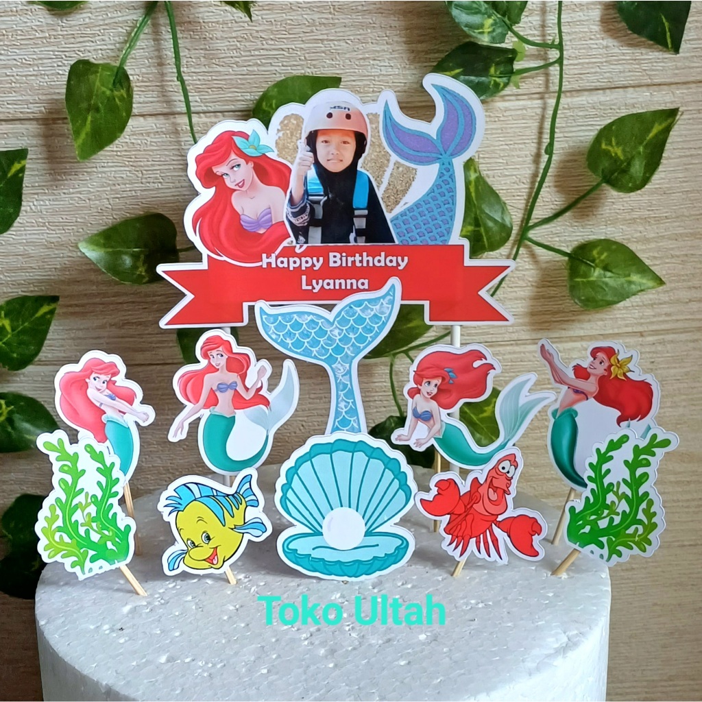 Jual Topper Mermaid Custom Foto untuk Hiasan Kue Ulang Tahun / Ultah ...