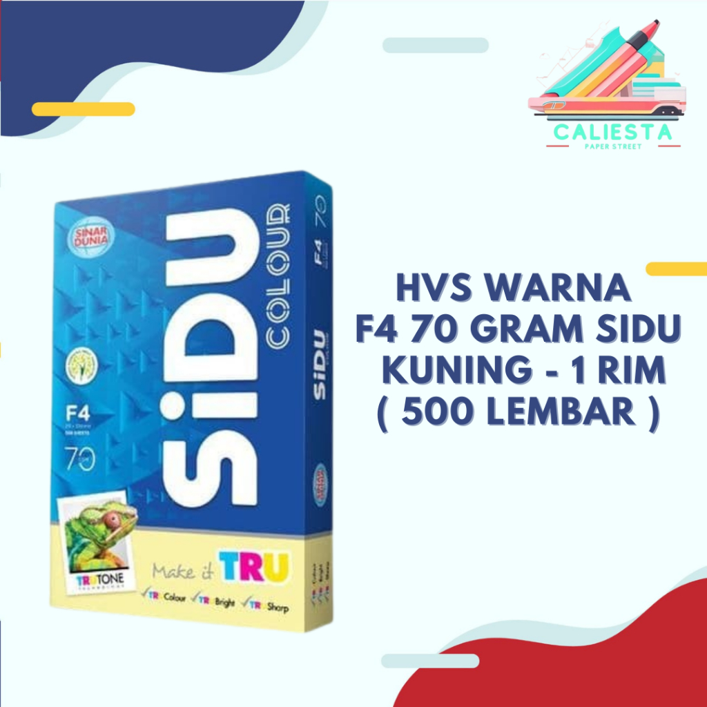 Jual Kertas HVS Warna Kuning A4 70 Gram Sinar Dunia - 1 Rim ( 500 ...