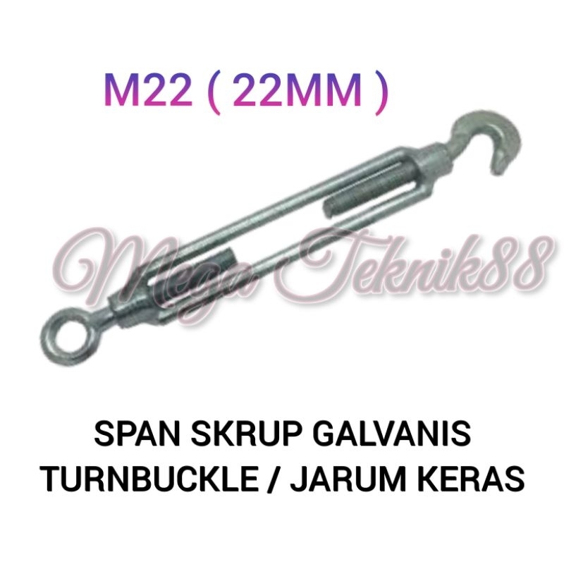 Jual SPAN SKRUP GALVANIS M22 ( 22MM ) TURNBUCKLE JARUM KERAS M22 ...