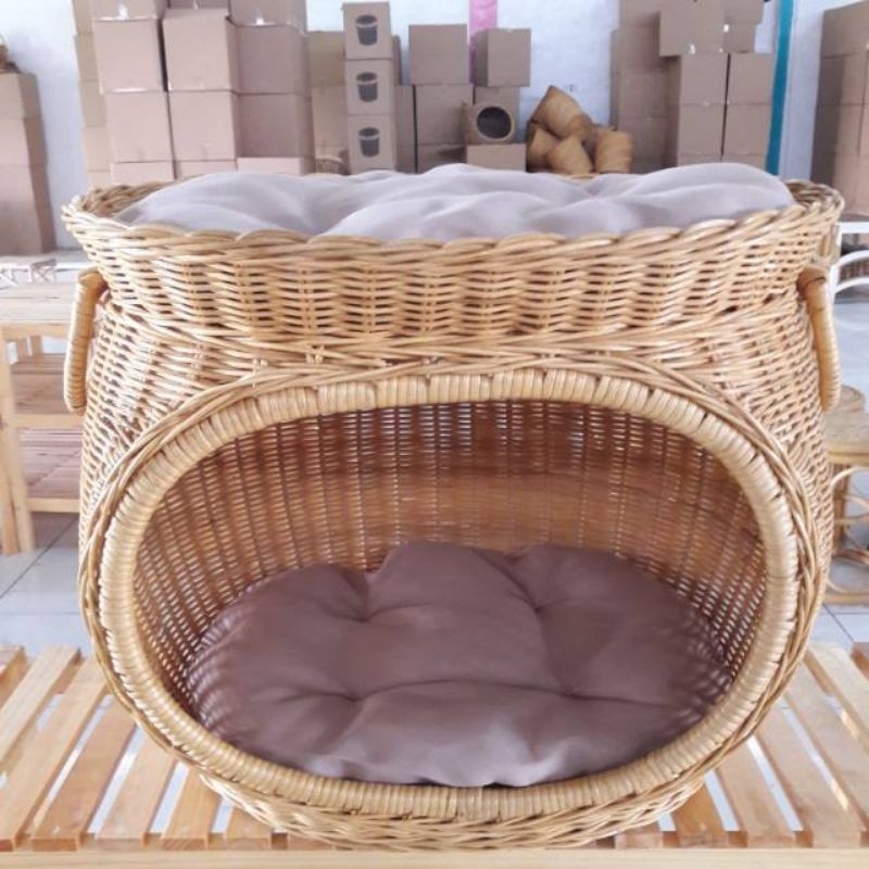 Jual RUMAH KUCING/KANDANG KUCING ROTAN TINGKAT FREE BANTAL | Shopee ...