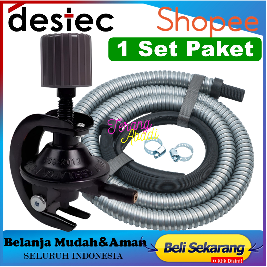 Jual Regulator 1 SET Destec Non Meter COM-U12R+Selang Flexsibel Metal ...