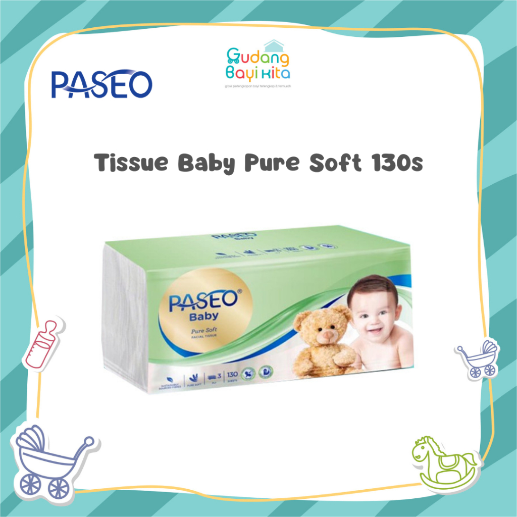 Jual PASEO Tissue Baby Pure Soft 130s - Tissue Kering Bayi - Tisu wajah ...