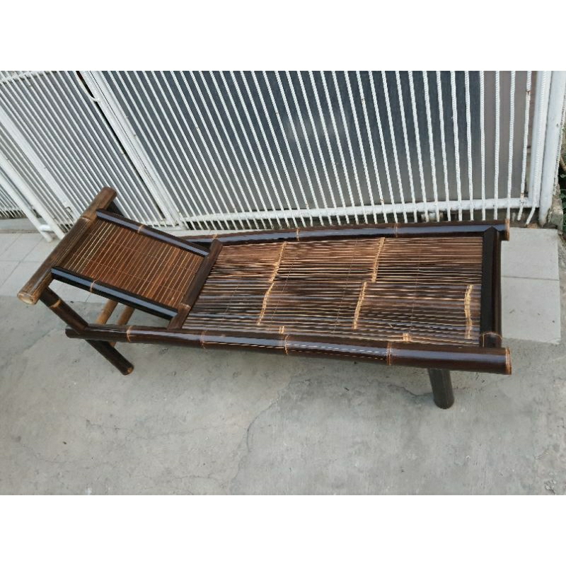 Jual Kursi Bambu/Bale Sender Bambu hitam/Rosbang polos 175×60cm ...