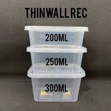 Jual Thinwall Rectangle Thinwall 200ml 250ml 300ml kotak makan plastik | Shopee Indonesia