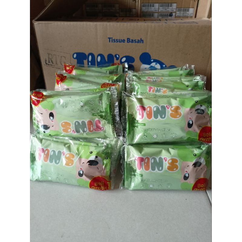 Jual NEW PACK TISSU BASAH MINI KIDI WET TISSUE, TISSU BAYI TINS TIN 10 ...