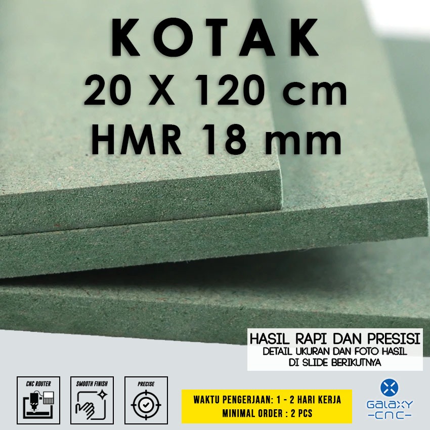 Jual kotak 20 x 120 cm - HMR Tebal 18 mm - HMR Board / Papan MDF hijau ...