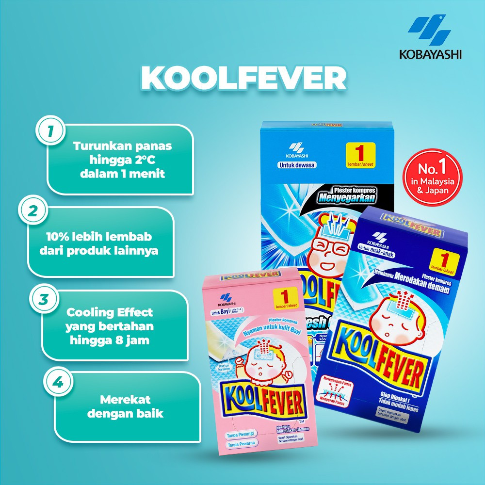 Jual Kool Fever Cool Fever Plester Kompres Demam Bayi Anak Dewasa Cooling Patch Demam Koolfever ...
