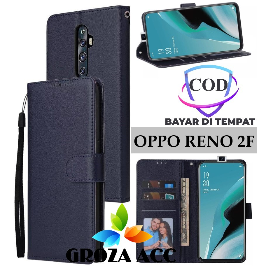 Jual Flip Case OPPO RENO 2F Case Wallet Kulit Casing Dompet Case Wallet ...