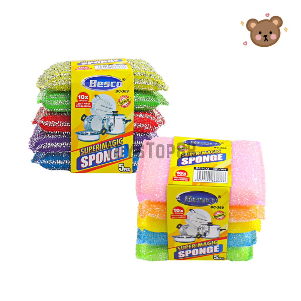 Jual Spons Busa Cuci Piring Metalik - Spon Bantal Glitter Warna Warni ...