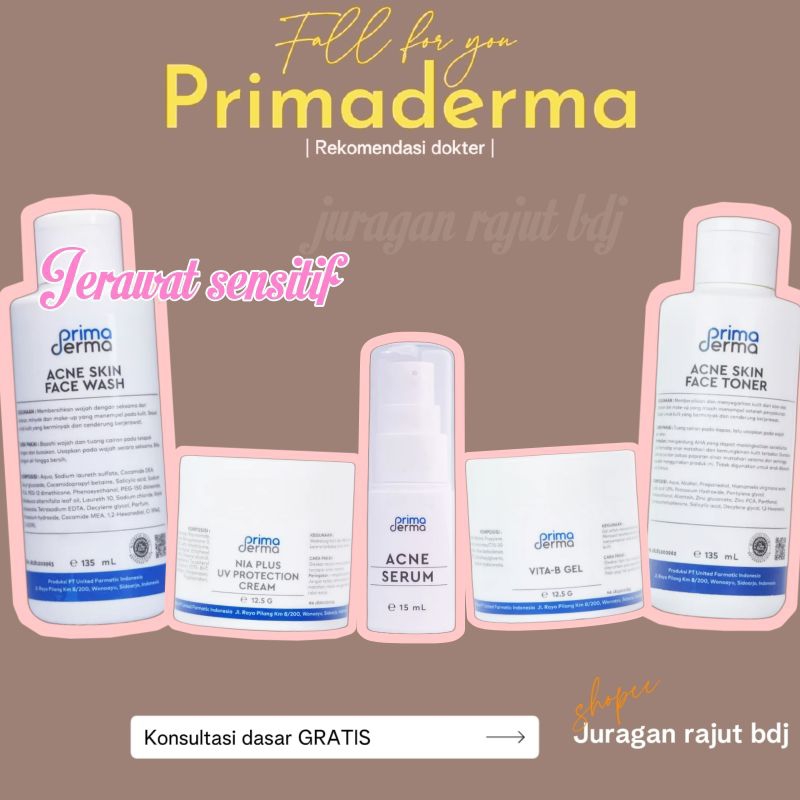 Jual PRIMADERMA Paket Lengkap Acne Sensitif Glowing Whitening Treatment Acne Focus | Shopee ...