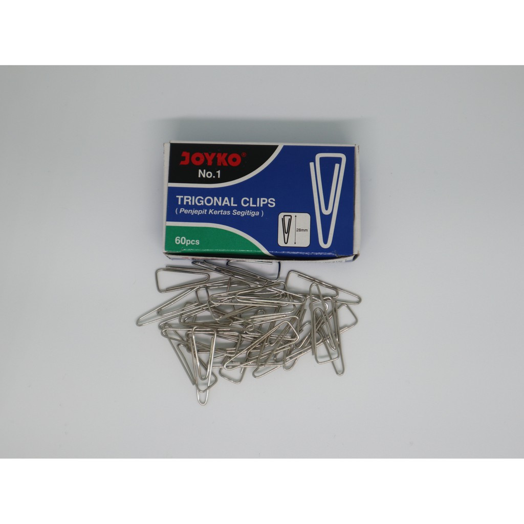Jual Trigonal Clip Klip Penjepit Kertas Segitiga Joyko No 1 ( Per Kotak ...