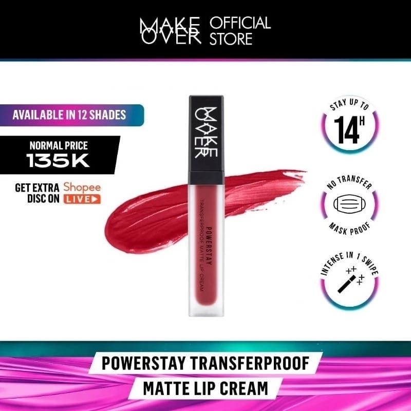 Jual Make Over Powerstay Transferproof Matte Lip Cream | Shopee Indonesia