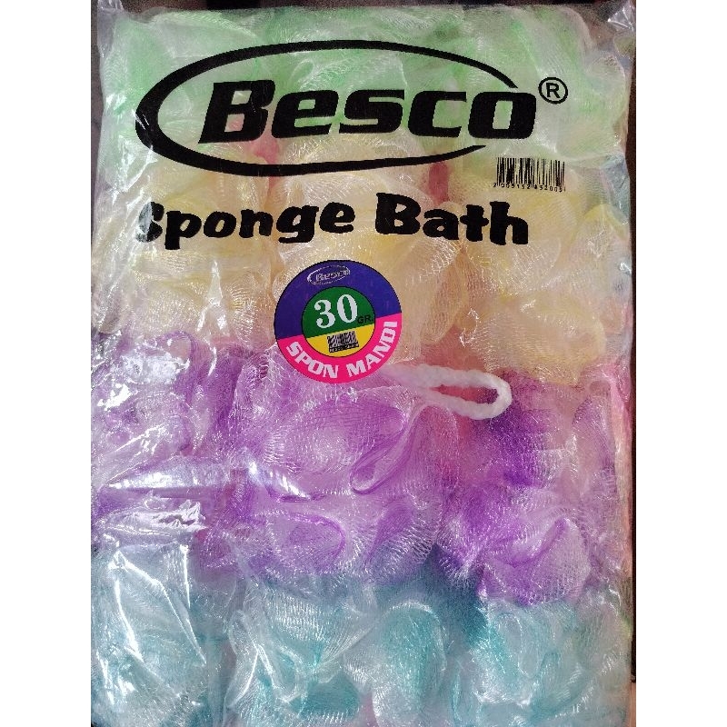 Jual spons badan sabut mandi spongebath 30 gram isi 12 pics | Shopee ...